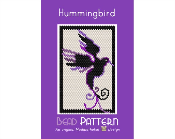 Hummingbird Small Panel Bead Pattern PDF Peyote Stitch | Etsy