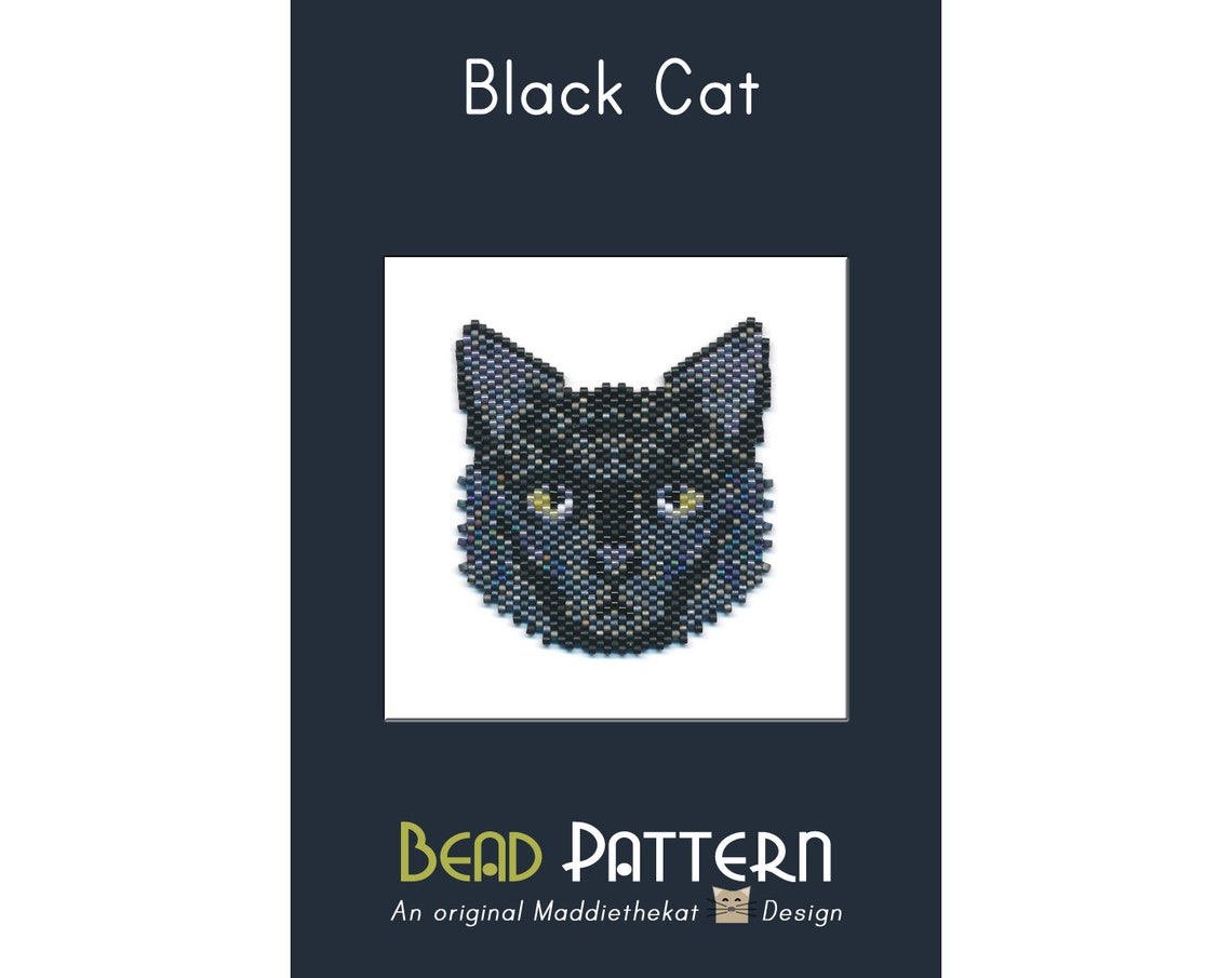 Black Cat Bead Pattern PDF Brick Stitch Instant Download | Etsy