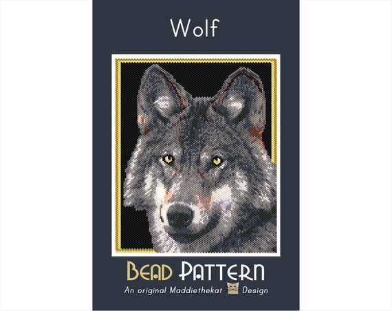 Wolf Larger Panel Bead Pattern PDF Peyote Stitch Instant | Etsy