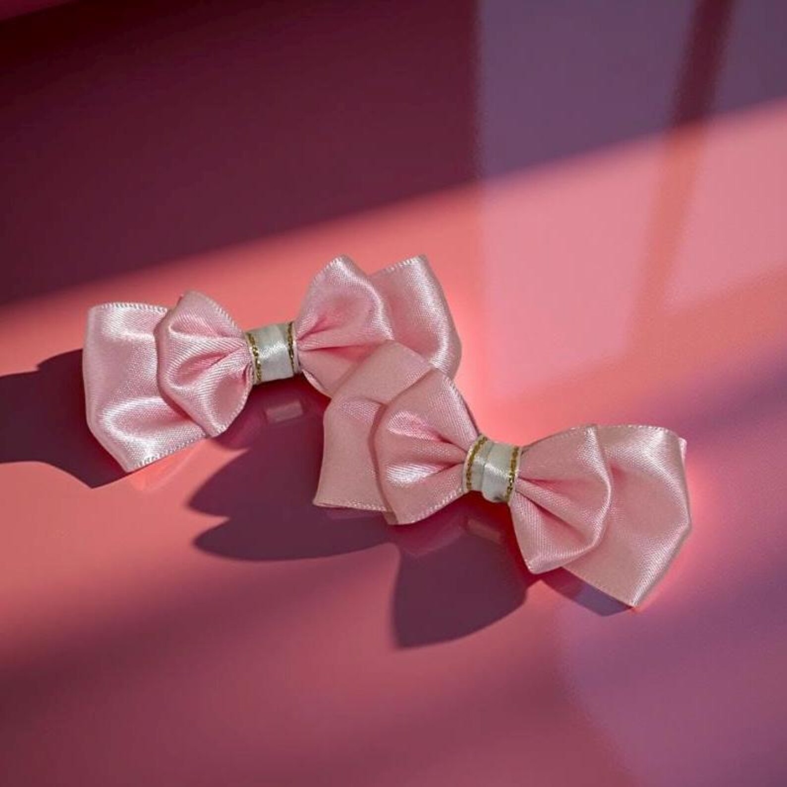 Tiny Pink Dog Hair Bows – Set of 2 | Small Dog Hair Pins | Puppy Bows ...