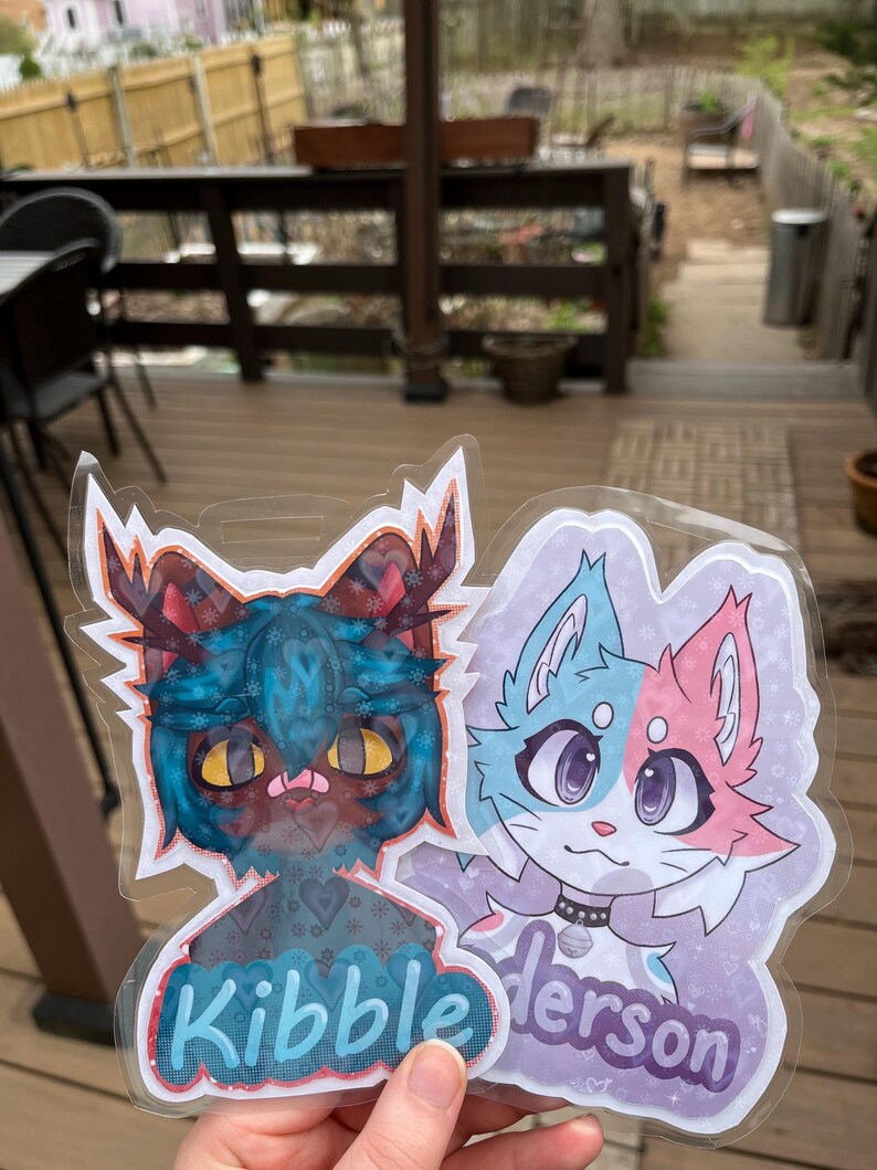 Custom Fursona Fursuit Badge | Symmetrical Headshot | Physical Badge ...