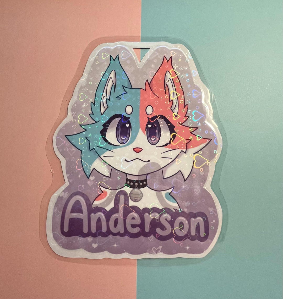 Custom Fursona Fursuit Badge | Symmetrical Headshot | Physical Badge ...