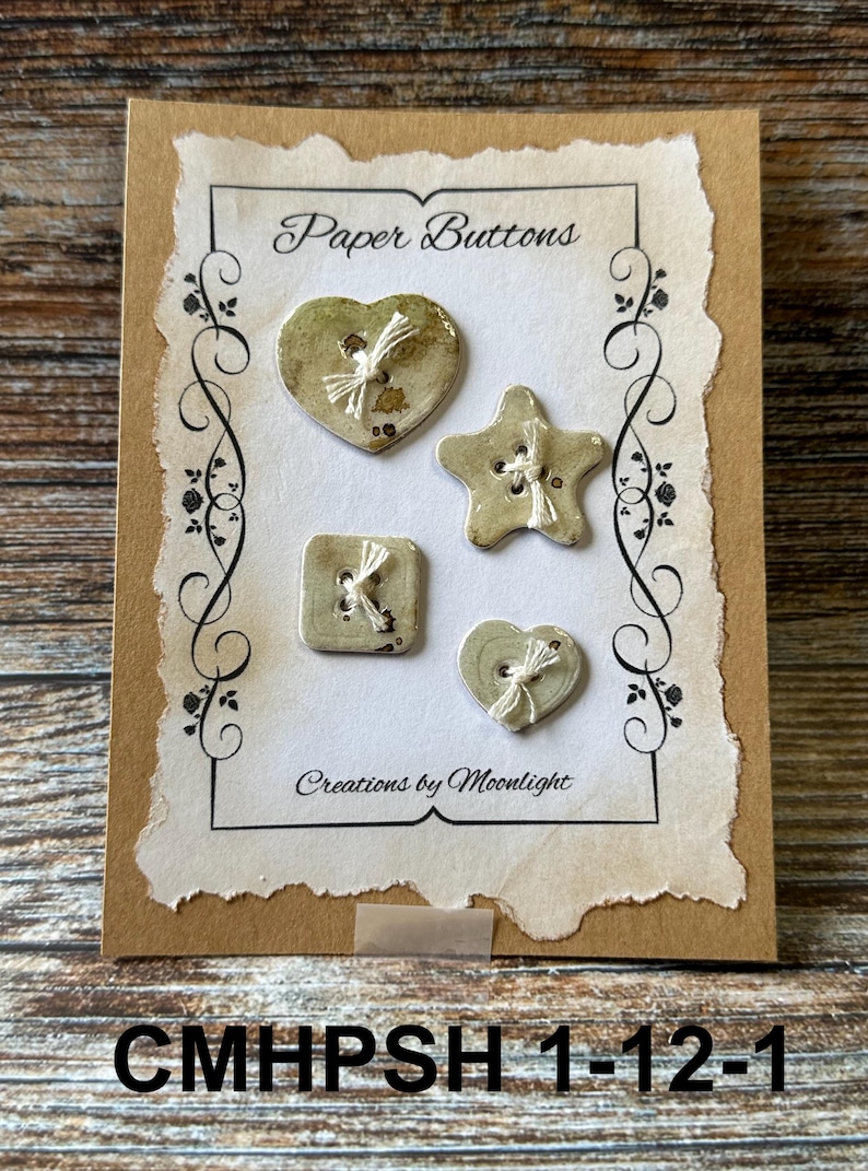 Handmade Mixed Media Paper Buttons - Etsy