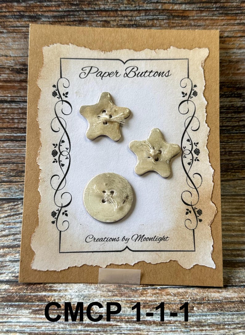 Handmade Mixed Media Paper Buttons - Etsy