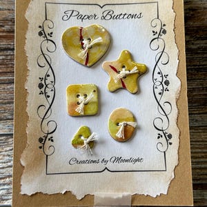 Handmade Mixed Media Paper Buttons - Etsy