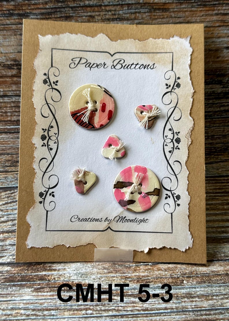Handmade Mixed Media Paper Buttons - Etsy