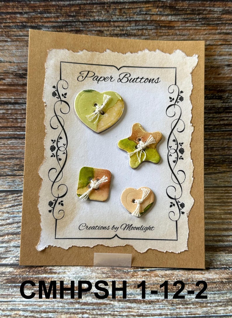 Handmade Mixed Media Paper Buttons - Etsy