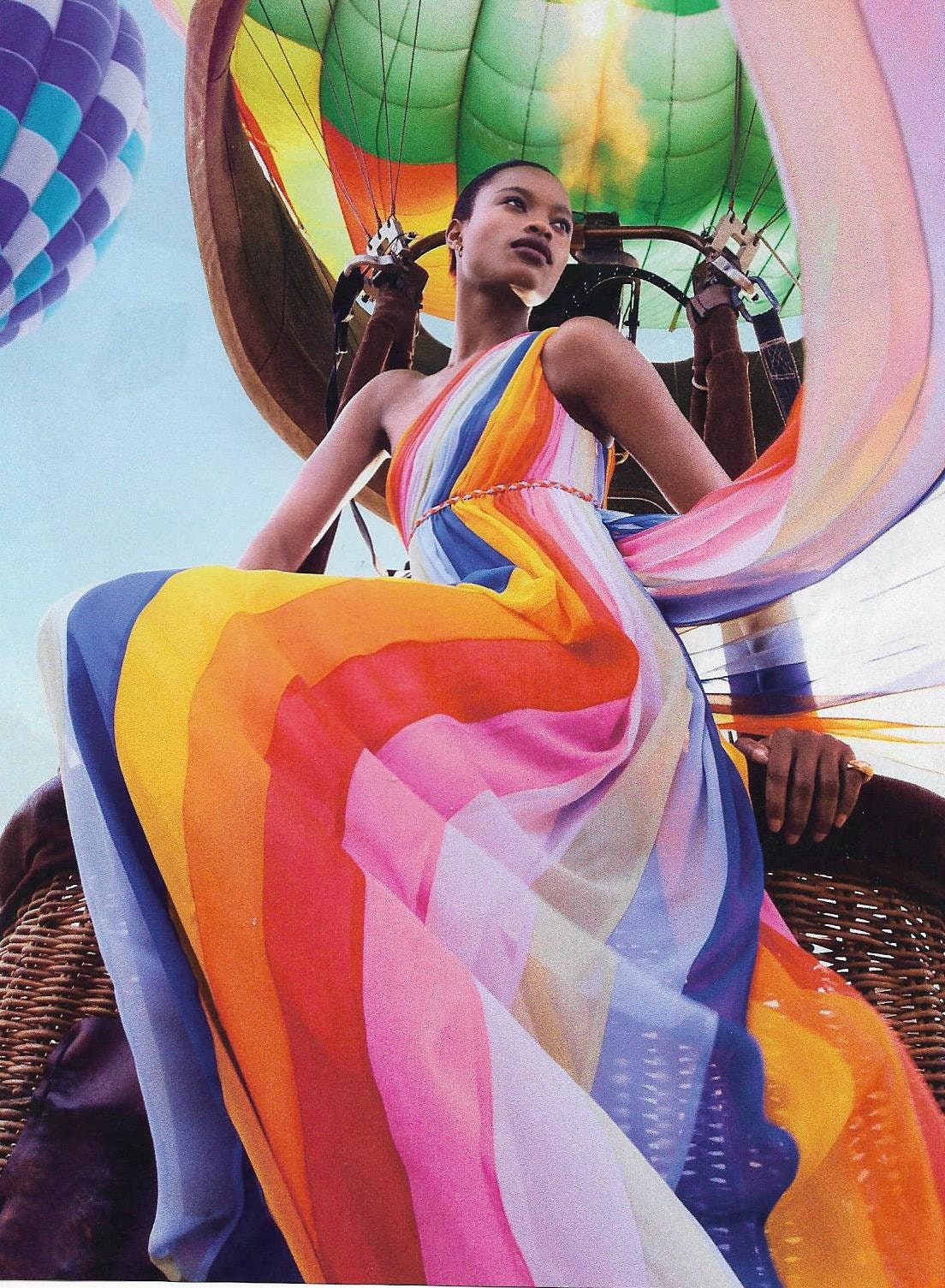 Pleated Multi- Striped Chiffon Party Dress/gown Designer Couture Sample ...