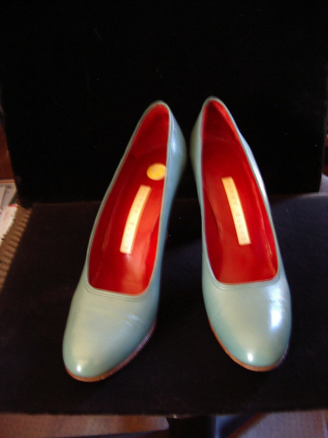 Designer "perry Ellis" Teal Kid Fashion Pumps 3 1/2" Heel Item #9 Shoes ...