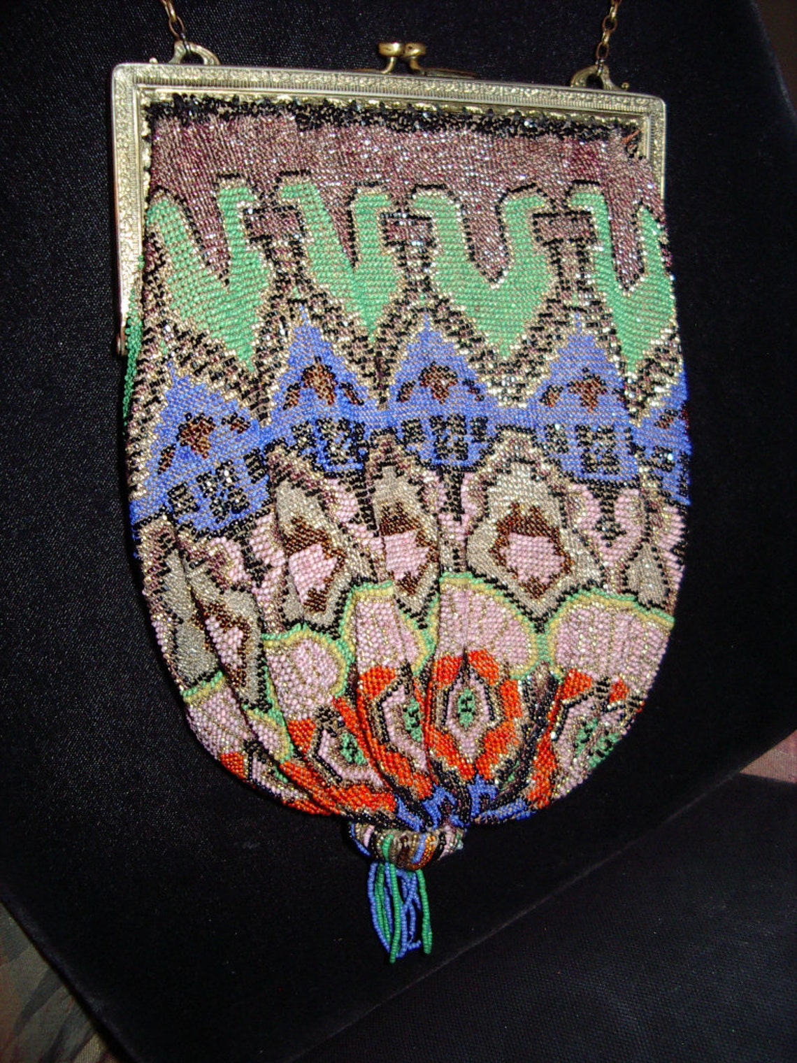1920s Deco Design Micro Beaded Pouch Purse/ Bag. Item 210 - Etsy