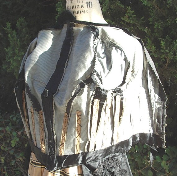Victorian 1880/1890's Walking Suit Black Duchess Silk… - Gem