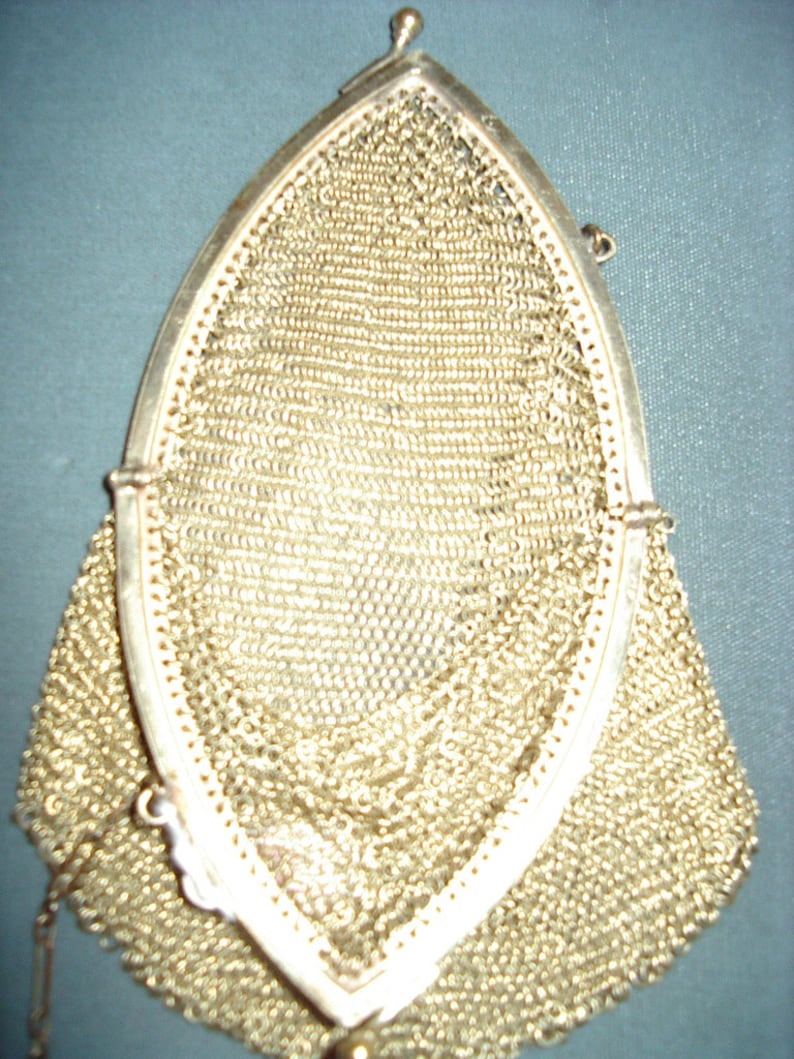 1920s Original Gold Plated Sterling Metal Mesh Small Purse Item # 25 ...