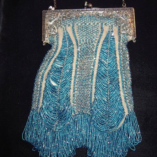 1920s Deco Design Micro Beaded Pouch Purse/ Bag. Item 210 | Etsy