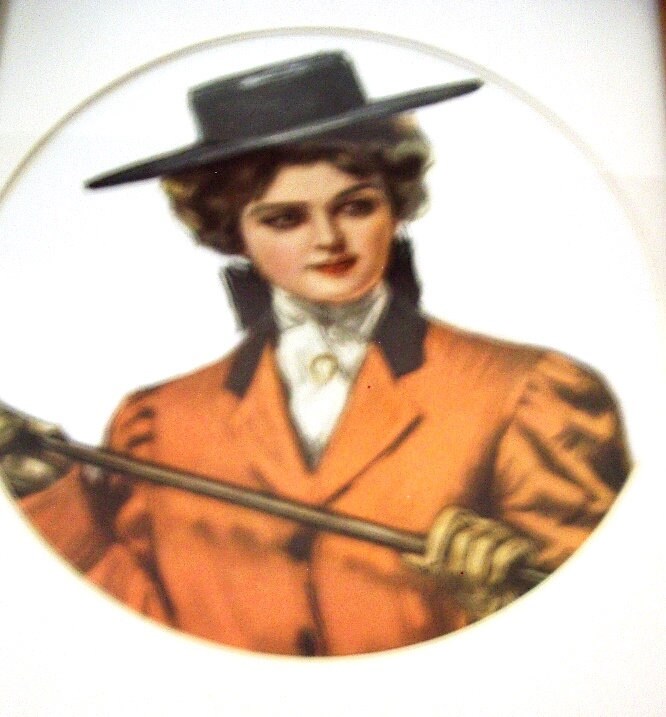 Portrait "equestrian Lady" by Artist "harrison Fisher" Matted & Gold ...