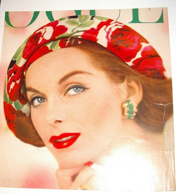 20s Style Floral Silk Cloche "Vogue" Cover Style with… - Gem