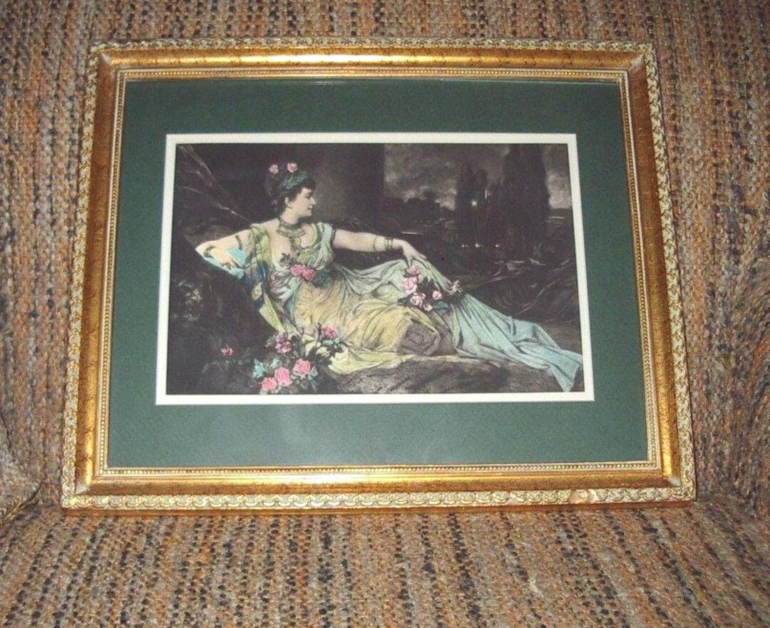 Lovely Lady Reclining on a Chaise With Roses "french Empire Style" Item ...