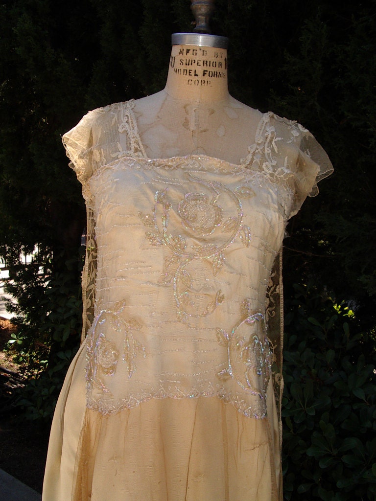 Original 1914/1918 Era Wedding Gown Cream Silk Satin | Etsy
