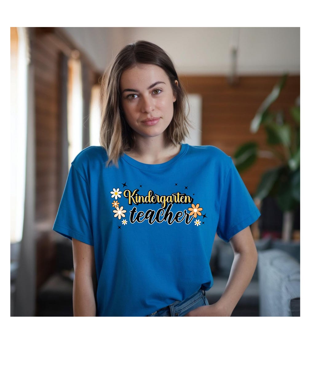Kindergarten Teacher Tee: Floral Design, Educator Gift - Etsy