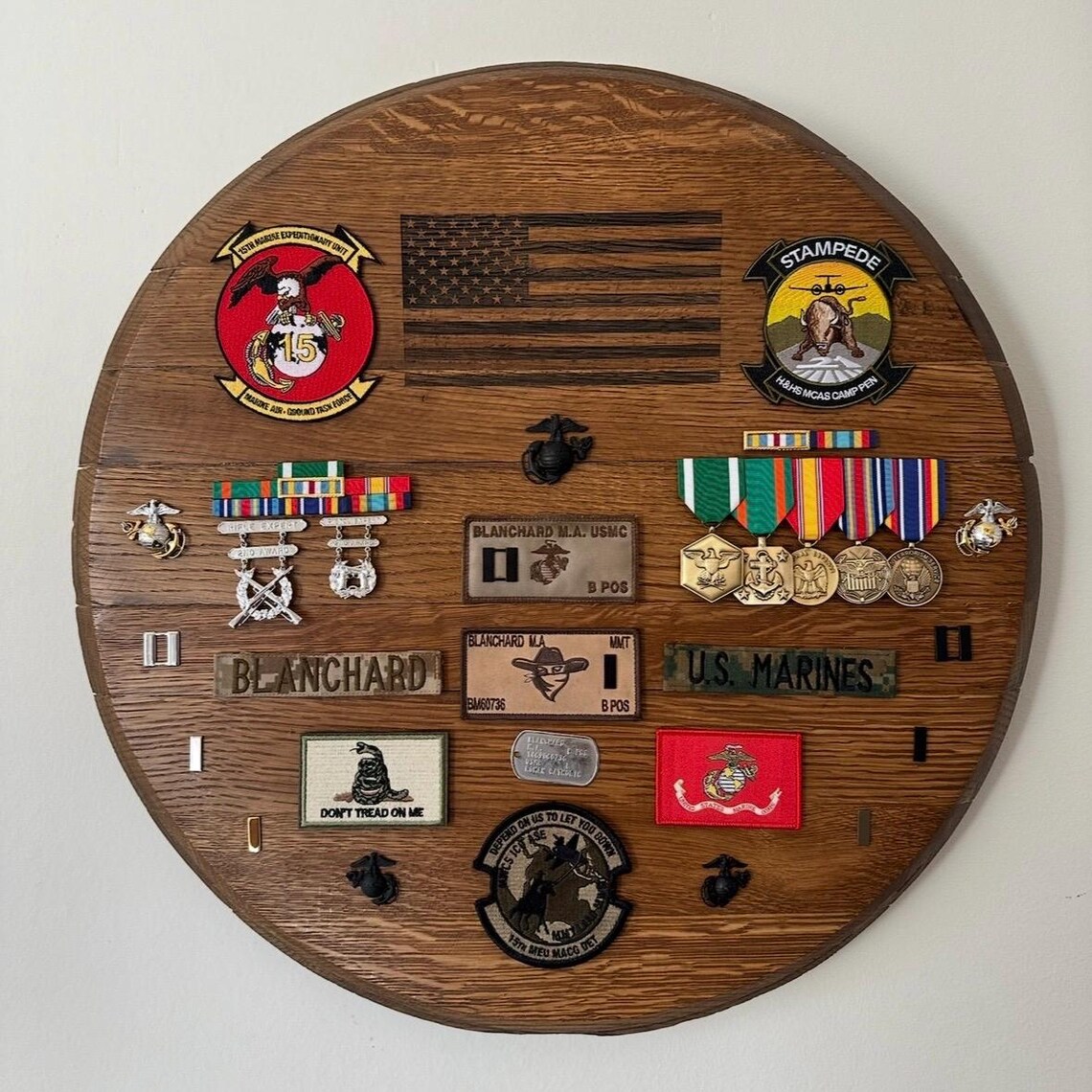 Custom Military Retirement Gift – Whiskey Barrel Shadow Box ...