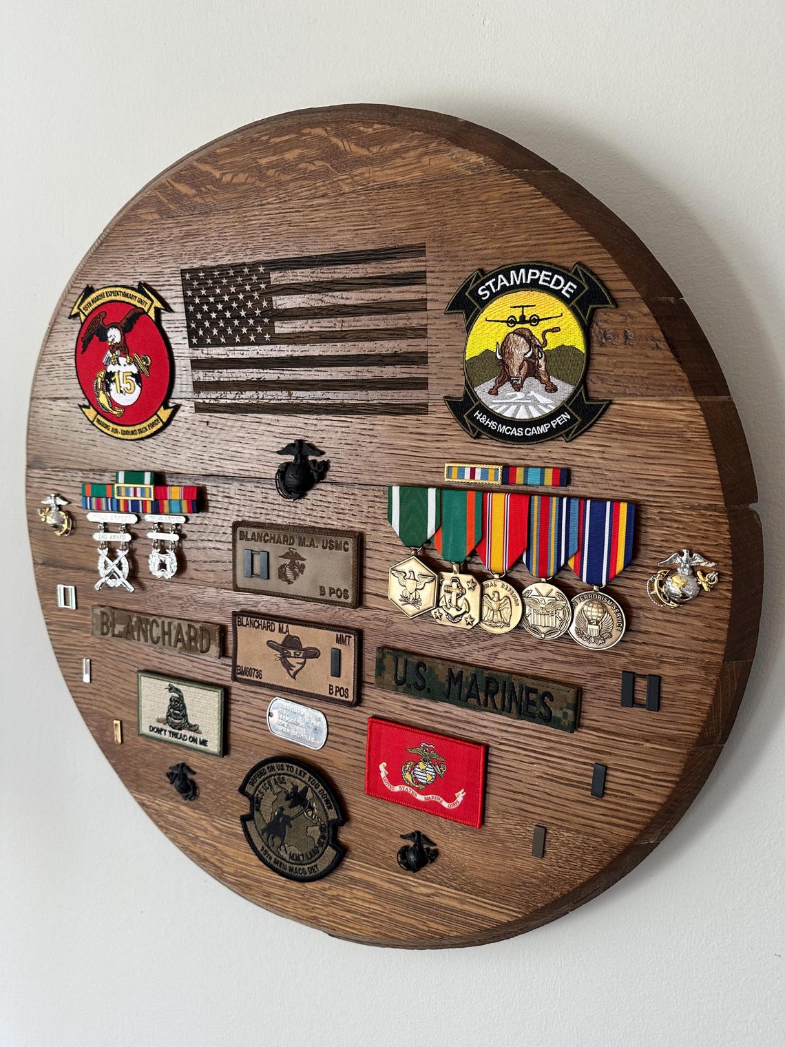 Custom Military Retirement Gift – Whiskey Barrel Shadow Box ...