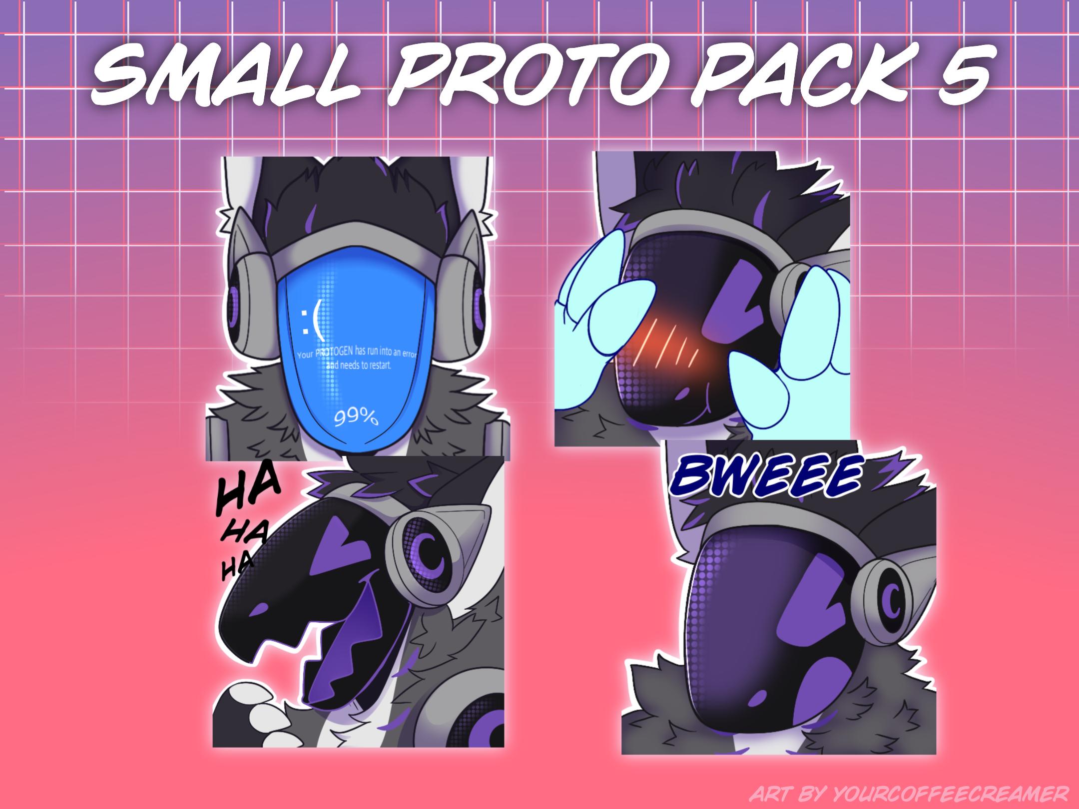 Digital Furry Protogen Kawaii Small Base Stickers / Emotes for Telegram ...