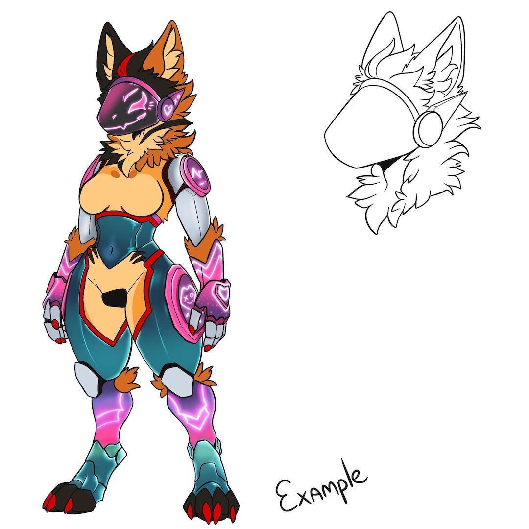 Digital Protogen Furry Reference Sheet Base Lineart (basic) - Etsy