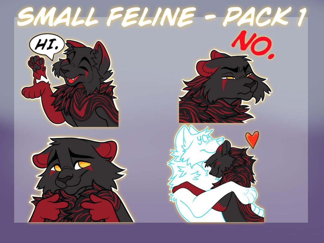 Digital Furry Feline Sticker Emote Base - Small Pack 1 - Etsy