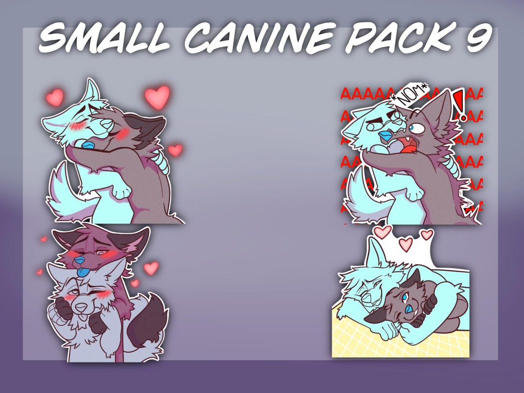 Digital Furry Canine Wolf Sticker/ Emote Base Pack #9 Discord Telegram ...