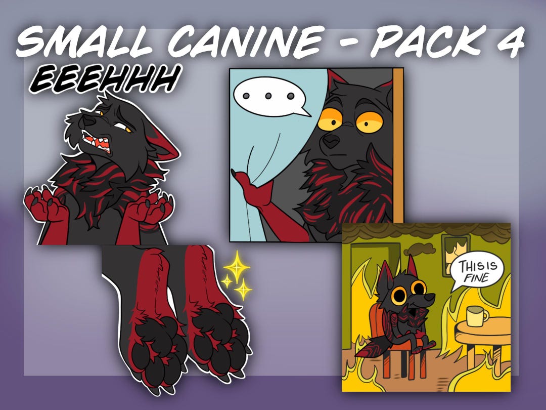 Digital Canine Wolf Furry Emotes/stickers Base - Pack 4 - Etsy
