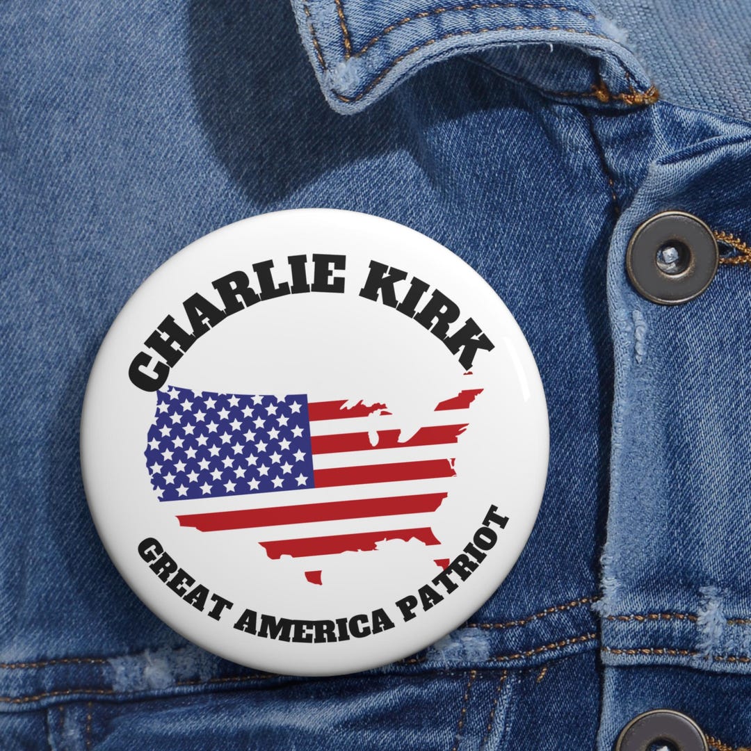 Charlie Kirk Patriot Pin: USA Flag Map, Conservative Badge - Etsy