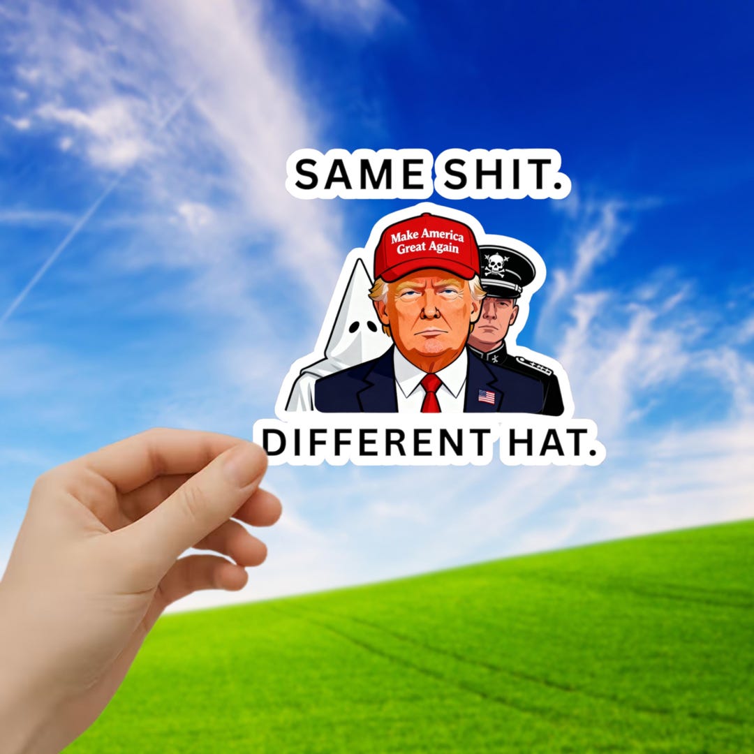 Same Shit Different Hat Sticker | Funny Political Humor Decal | Anti ...