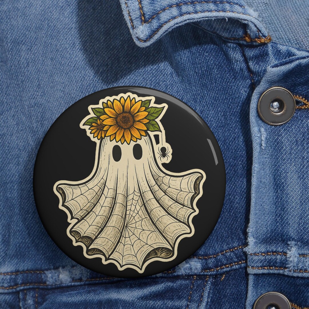 Sunflower Ghost Sticker: Spooky Witchy Fall Decor - Etsy