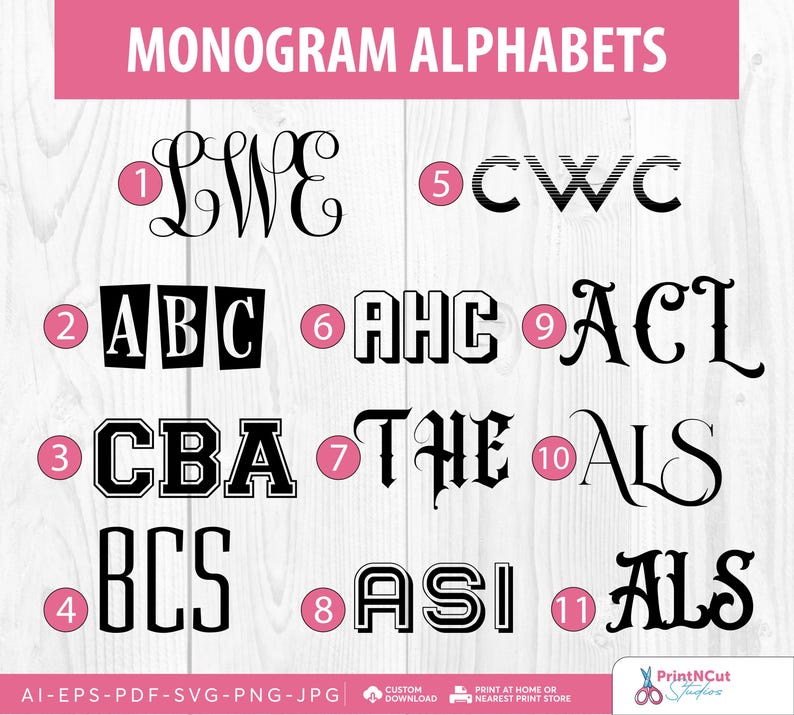 Custom Name SVG | Custom Name Svg-dxf-png Files | Monogram Alphabets ...