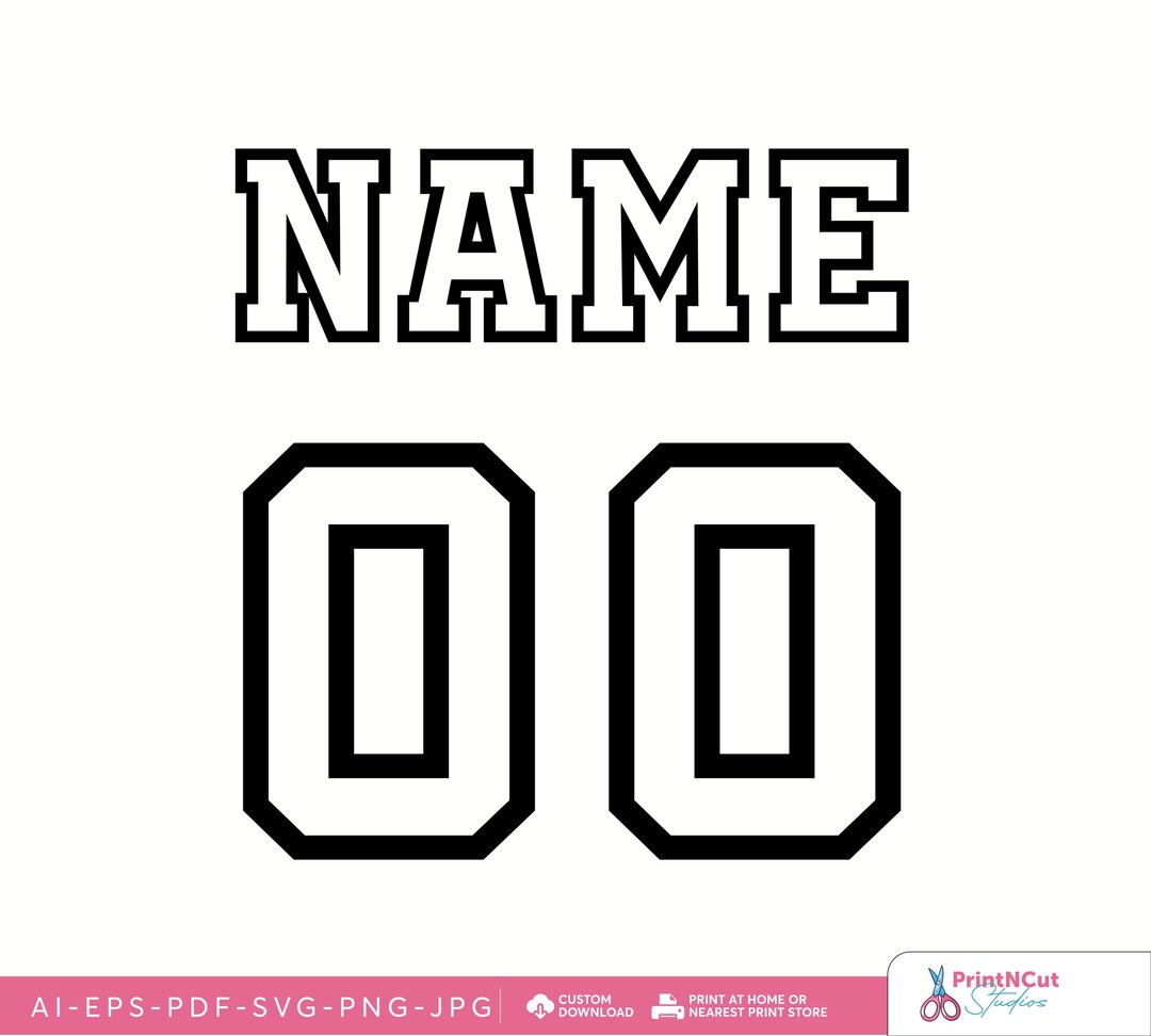 Jersey Number Svg | Jersey Font Svg | Jersey Template Svg | Custom ...