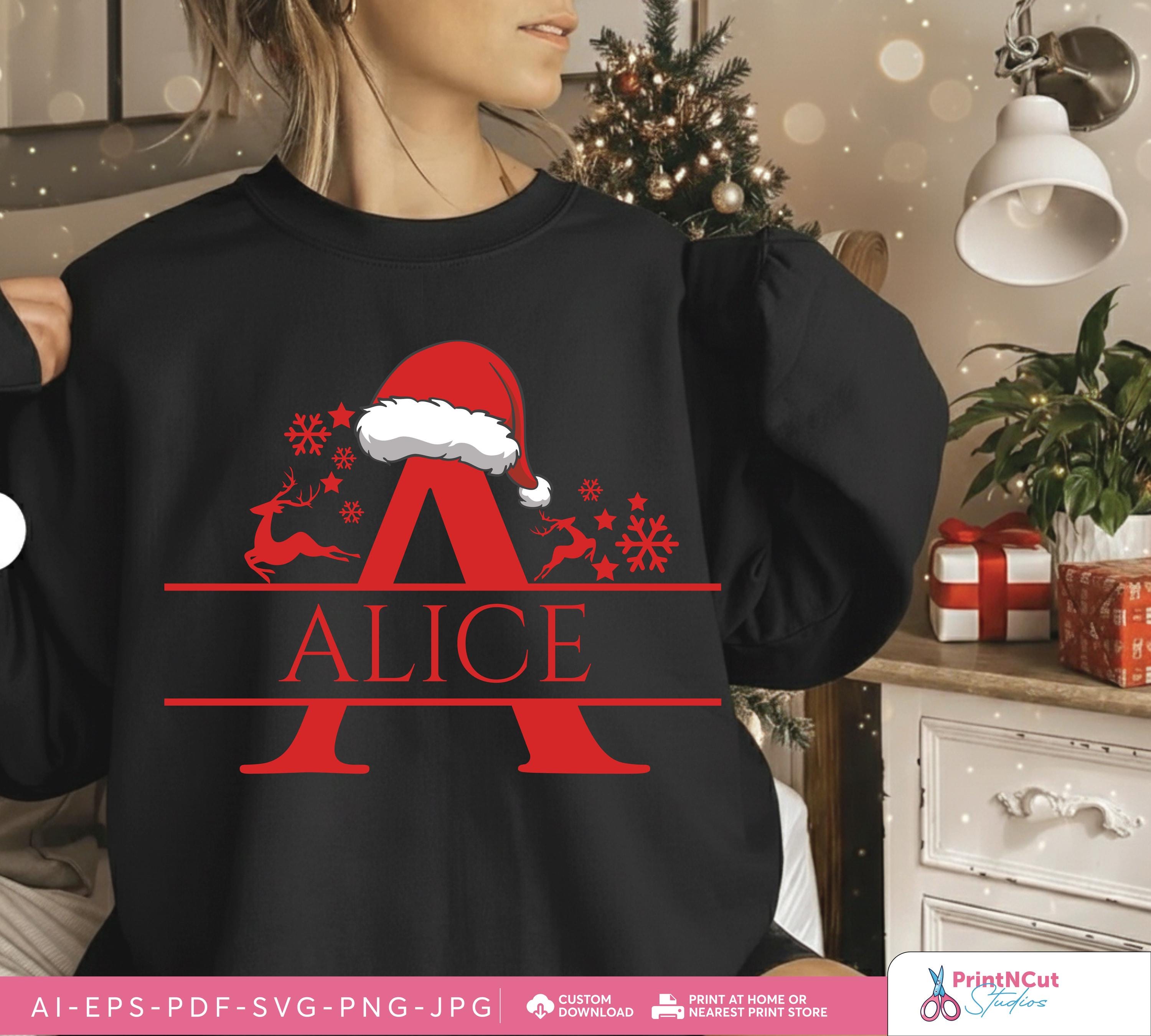 Custom Christmas Monogram Svg-png | Christmas Split Monogram ...