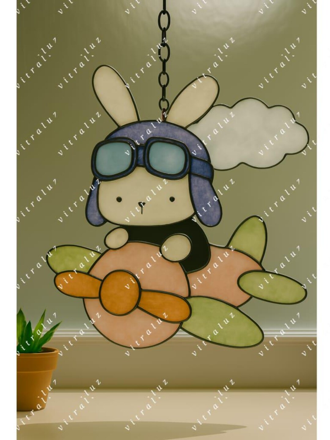 Digital Download, Airplane Stained Glass Pattern, Bunny Suncatcher ...