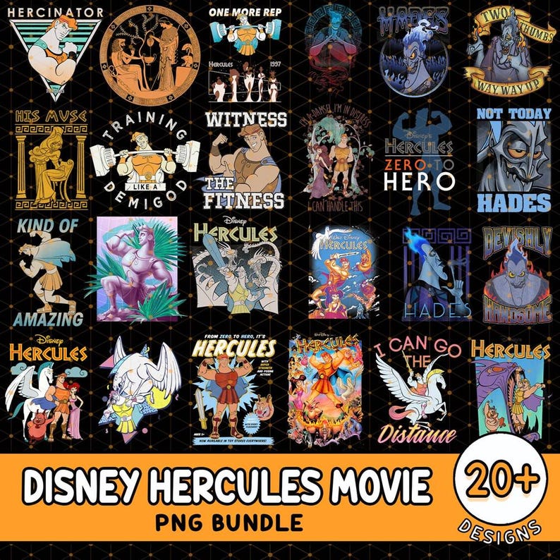 Hercules Movie 30 Designs Bundle Png | Hercules Movie Png | Hercules ...