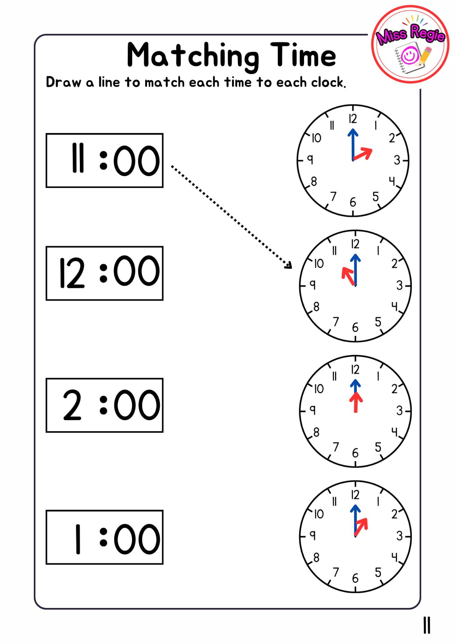 Telling Time Worksheets | O’clock & Half Past Practice - Etsy