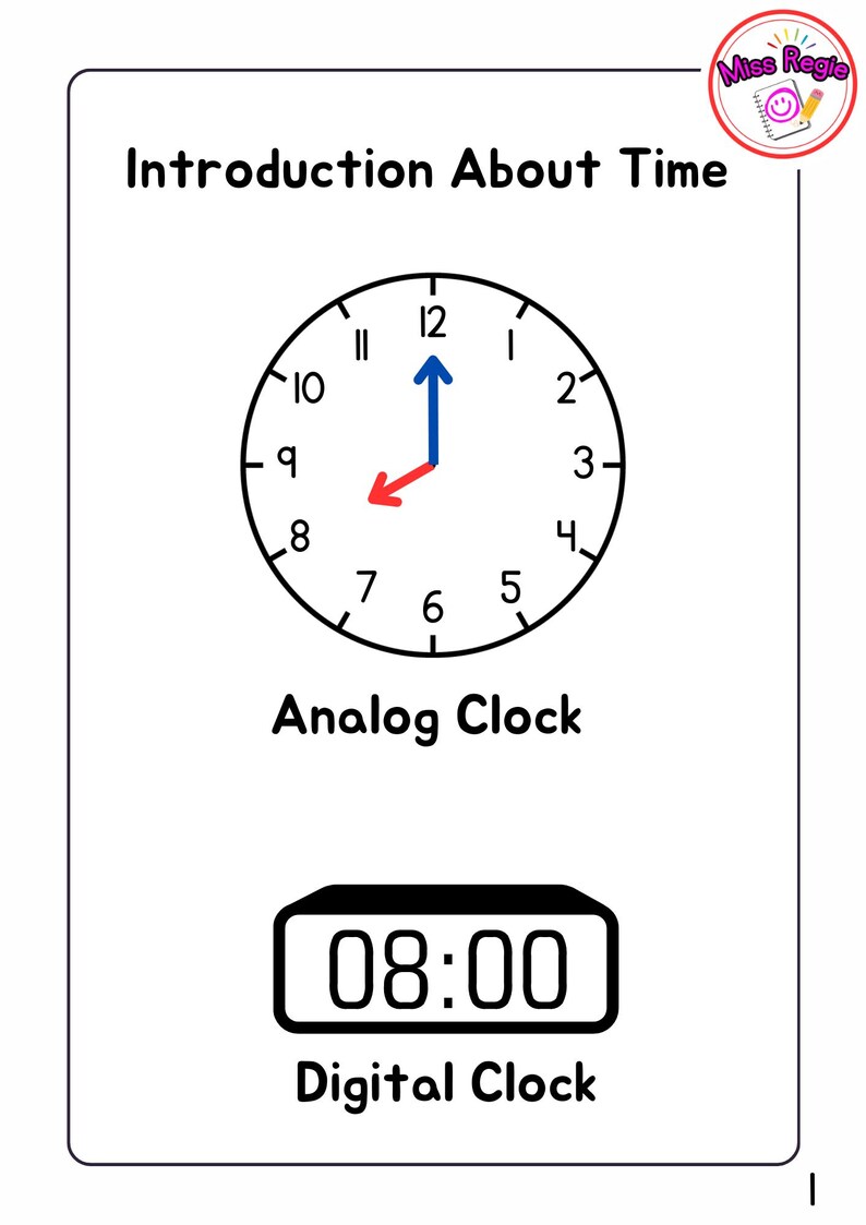 Telling Time Worksheets | O’clock & Half Past Practice - Etsy