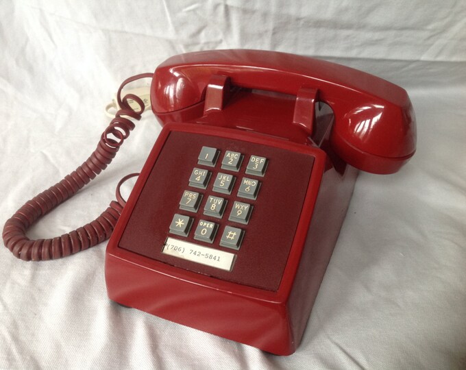 Vintage1970's Red AT&T Push Button Phone - Etsy
