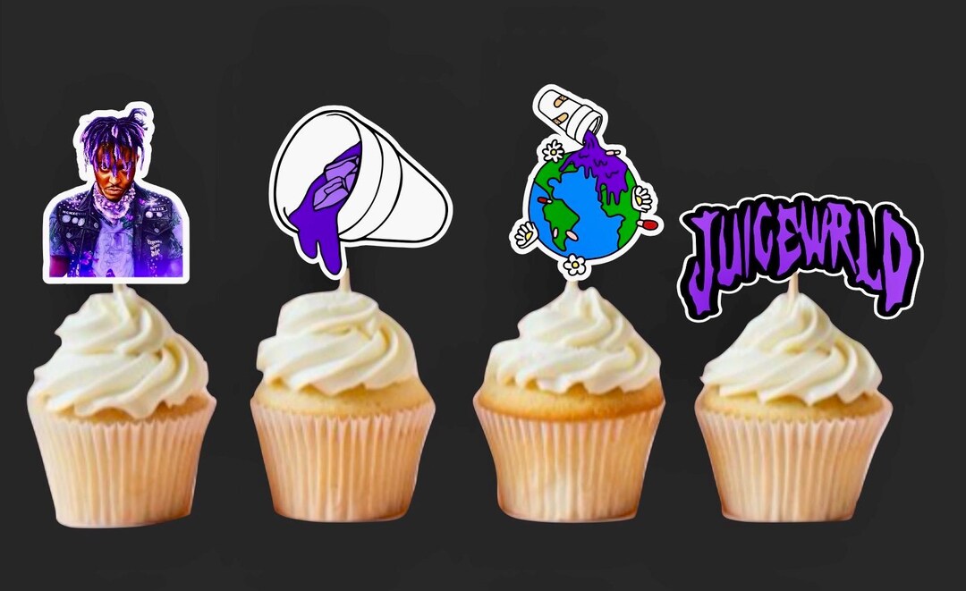 Rapper Juice Wrld Emo Purple Themed Birthday Party Cupcake Toppers - Etsy