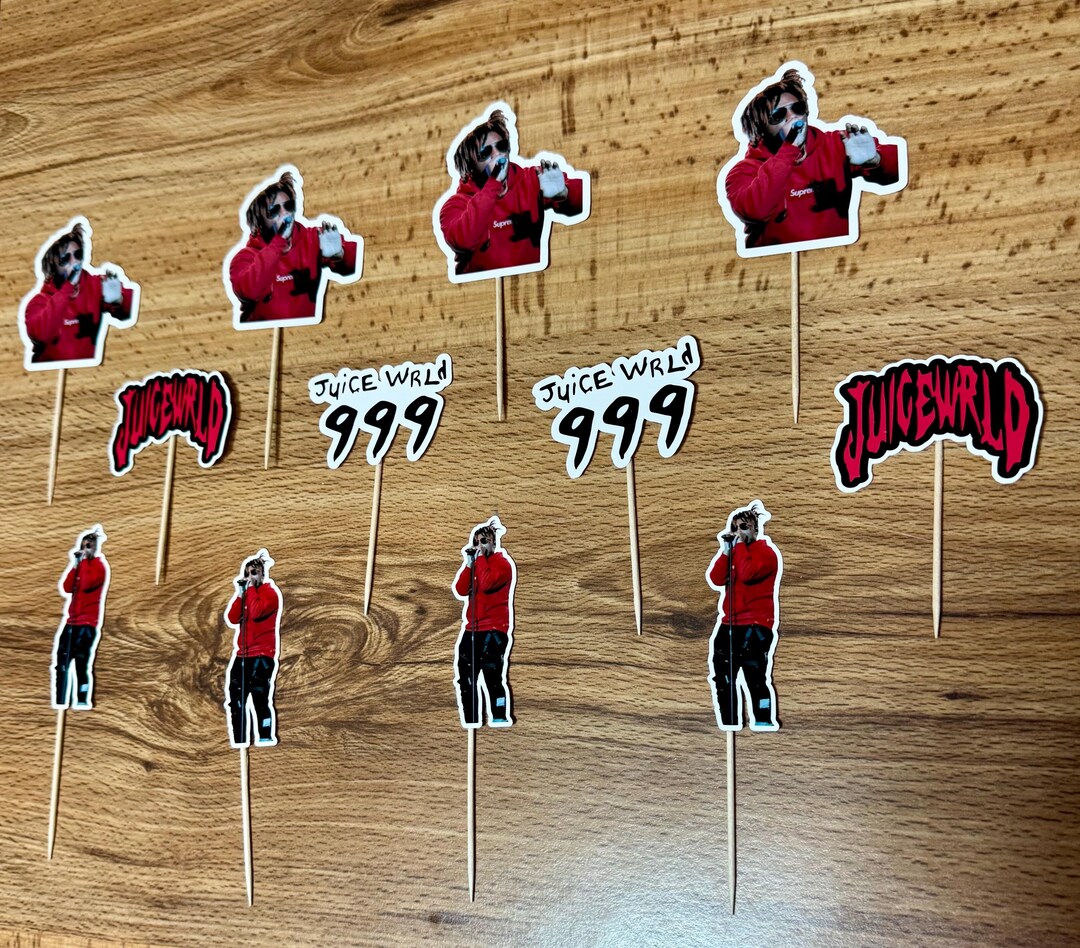Rapper Juice Wrld Red Themed Birthday Party Cupcake Toppers - Etsy