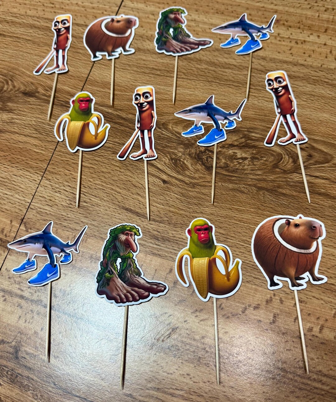 Childrens Head Rot Animal Characters Party Cupcake Toppers - Etsy