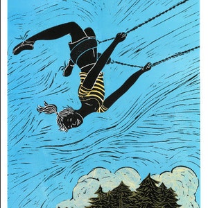 Card or Poster Flying Free Joy Girl Swinging High Joyful - Etsy