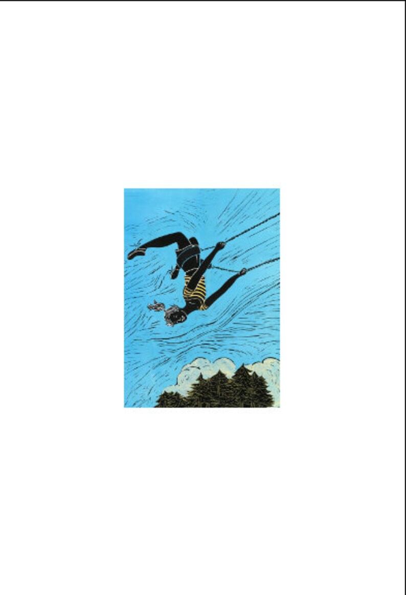 Card or Poster Flying Free Joy Girl Swinging High Joyful - Etsy