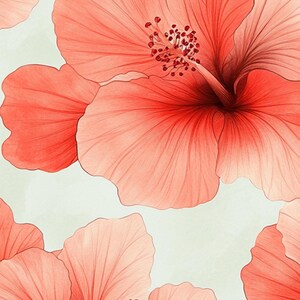 Hibiscus Flower Seamless Pattern | Floral Digital Print for Fabric ...