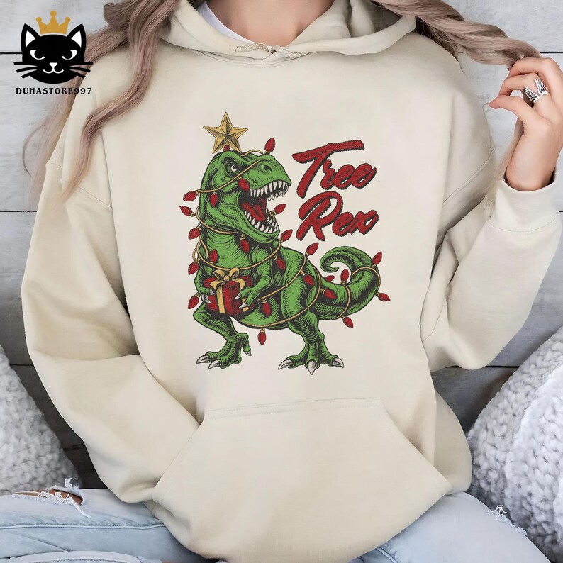 Tree Rex Funny Christmas Dinosaur PNG - T-rex Xmas Pun Design (digital ...