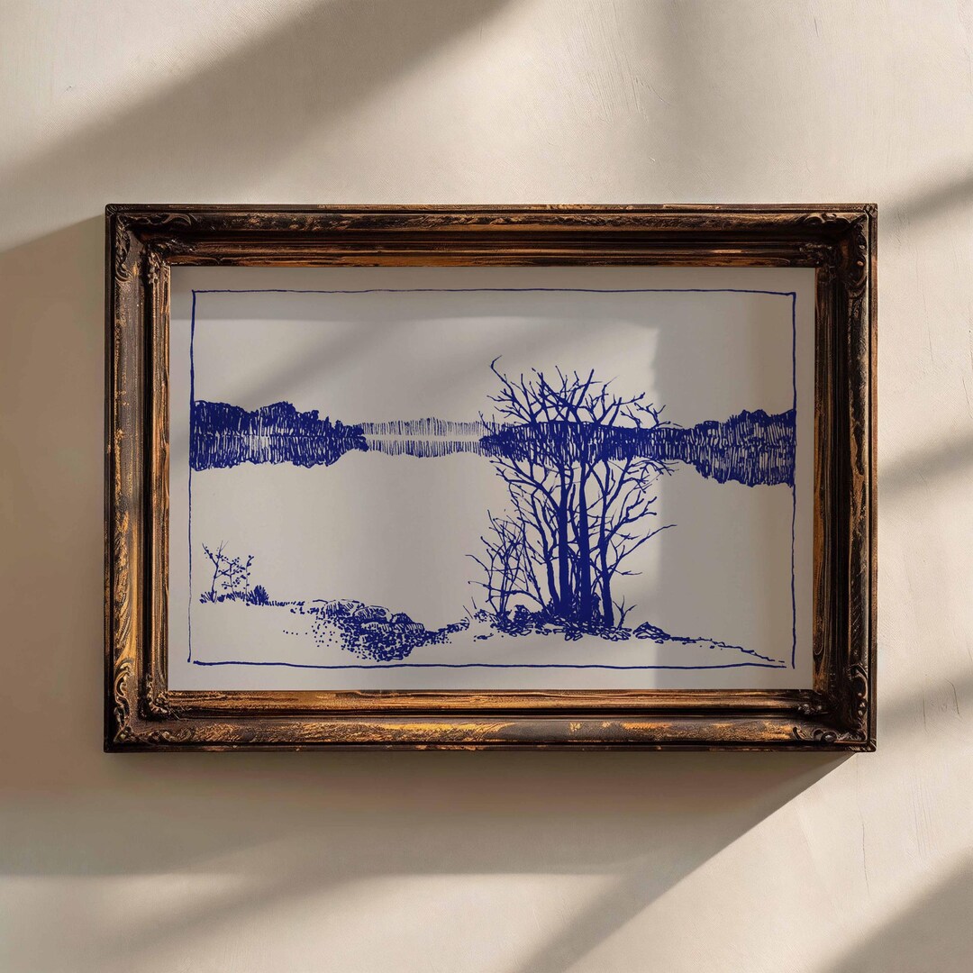 Printable Handmade Line Drawing of Pine Trees, Original Wall Art Print ...
