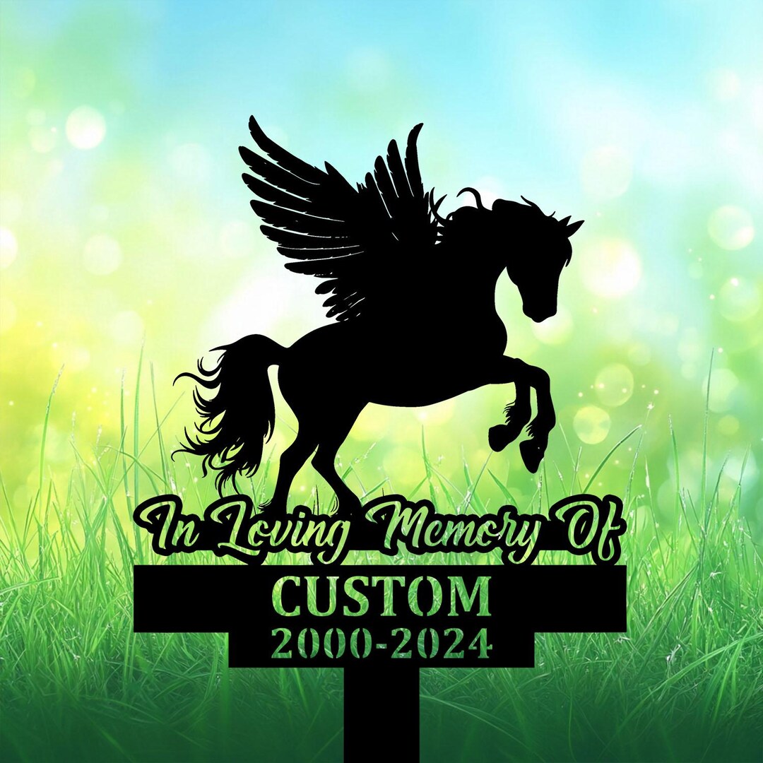 Personalized Pony Horse Memorial Grave Marker, in Loving Memory of Pony ...