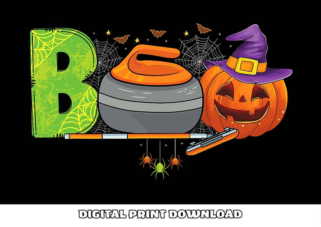 File PNG Halloween Curling BOO – Spooky Sports Spirit With Stones and ...